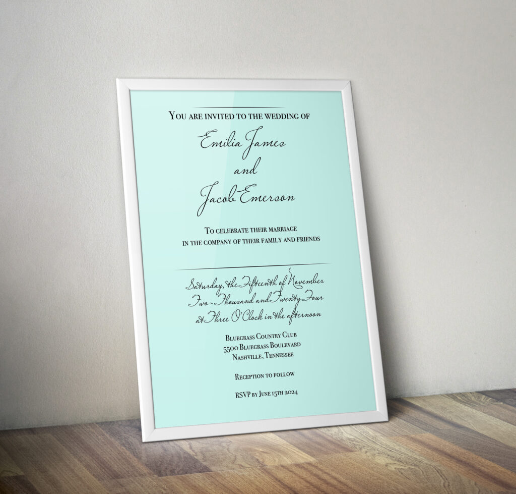 Mock-up Wedding Invitation Project - Victoria White Design